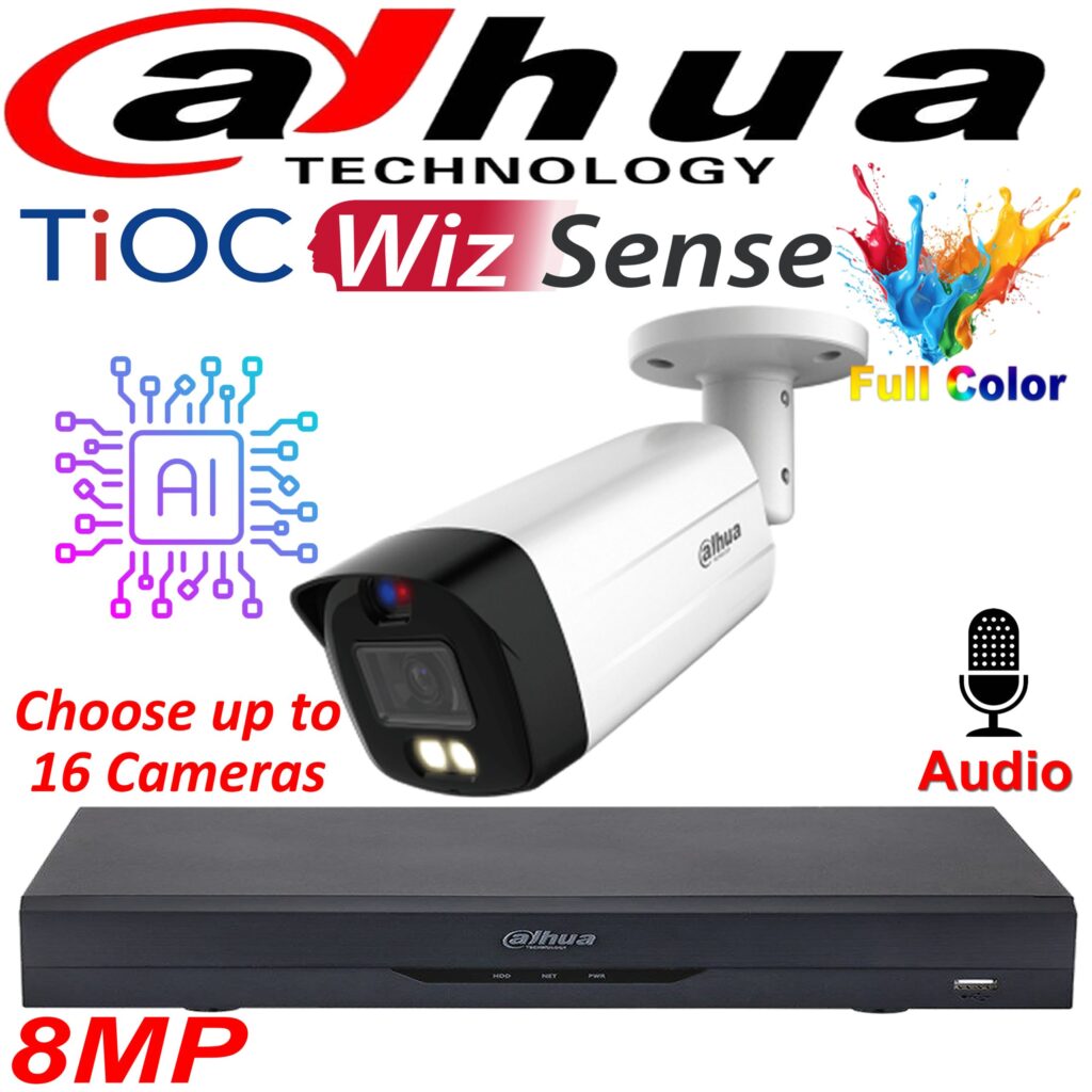 Dahua HDCVI HAC-ME1809TH-A-PV 8MP 24/7 TiOC Full-Color Audio Built-In ...